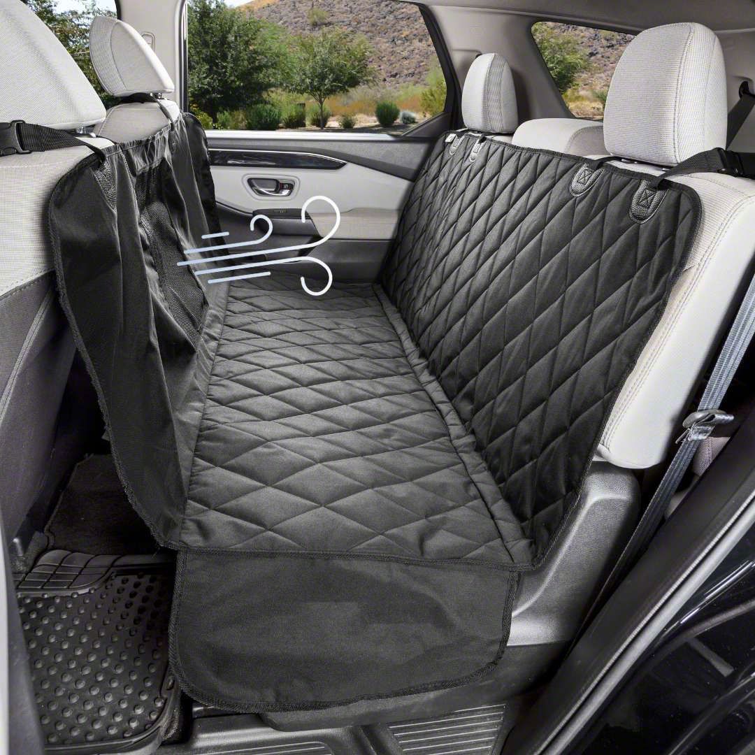 4Knines Jeep Wrangler Rear Seat Cover with Hammock Mesh Window; Regular ...