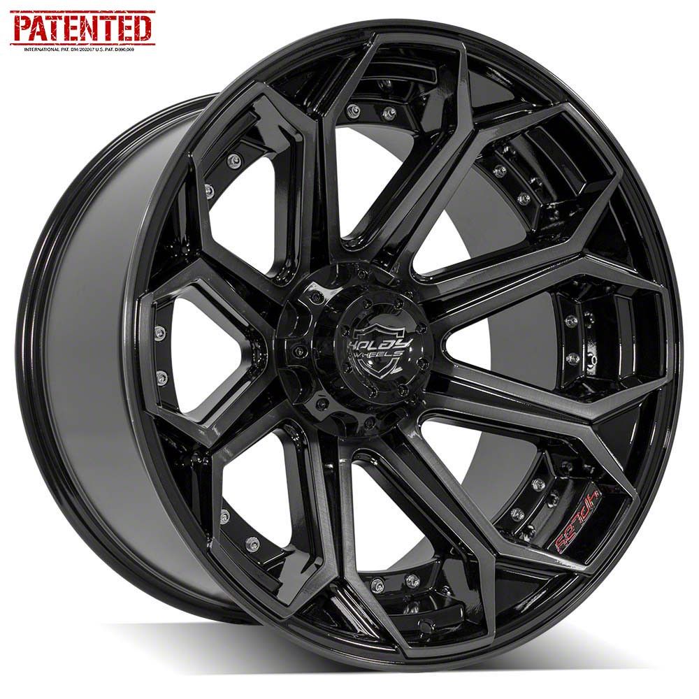 4Play Jeep Wrangler 4P83 Gloss Black with Brushed Face Wheel; 22x12 ...
