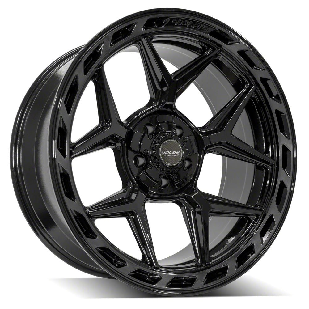 4Play Jeep Wrangler 4P55 Gloss Black with Brushed Face Wheel; 22x10 ...