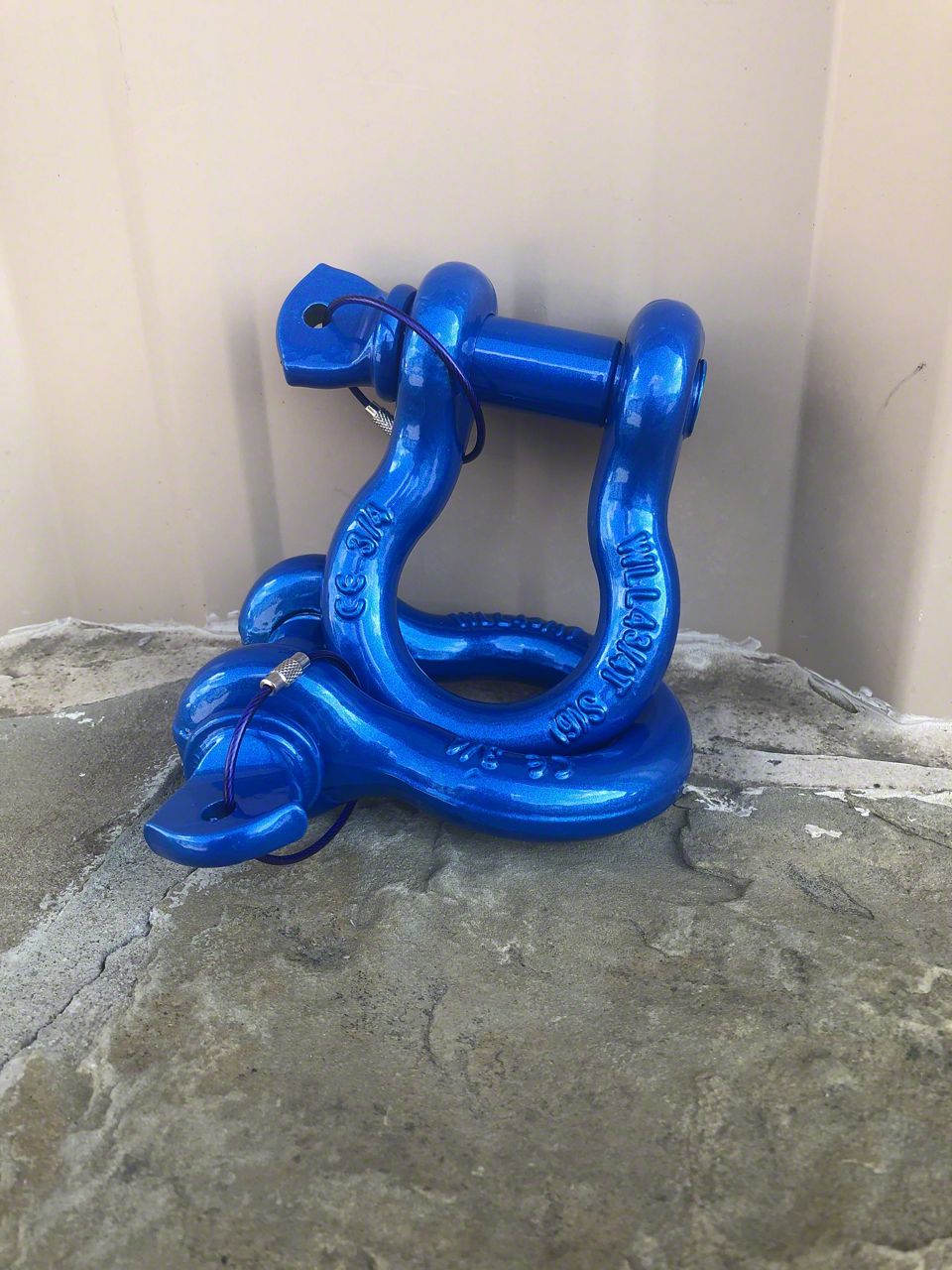 Toyota 4-Runner 3/4-Inch D-Ring Shackles; Hydro Blue - Free Shipping
