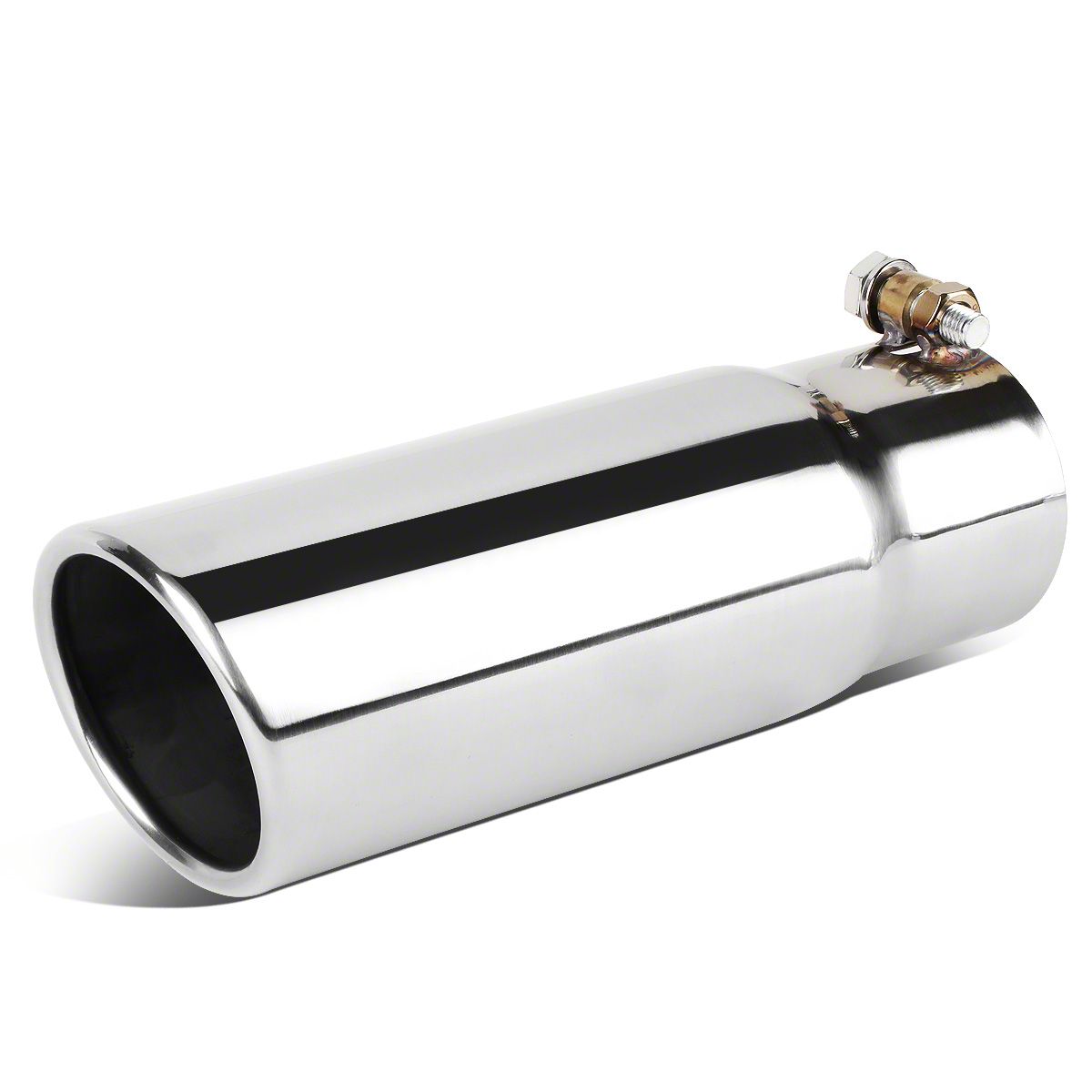 Toyota 4-Runner Angled Cut Rolled End Exhaust Tip; 3.50-Inch; Polished ...