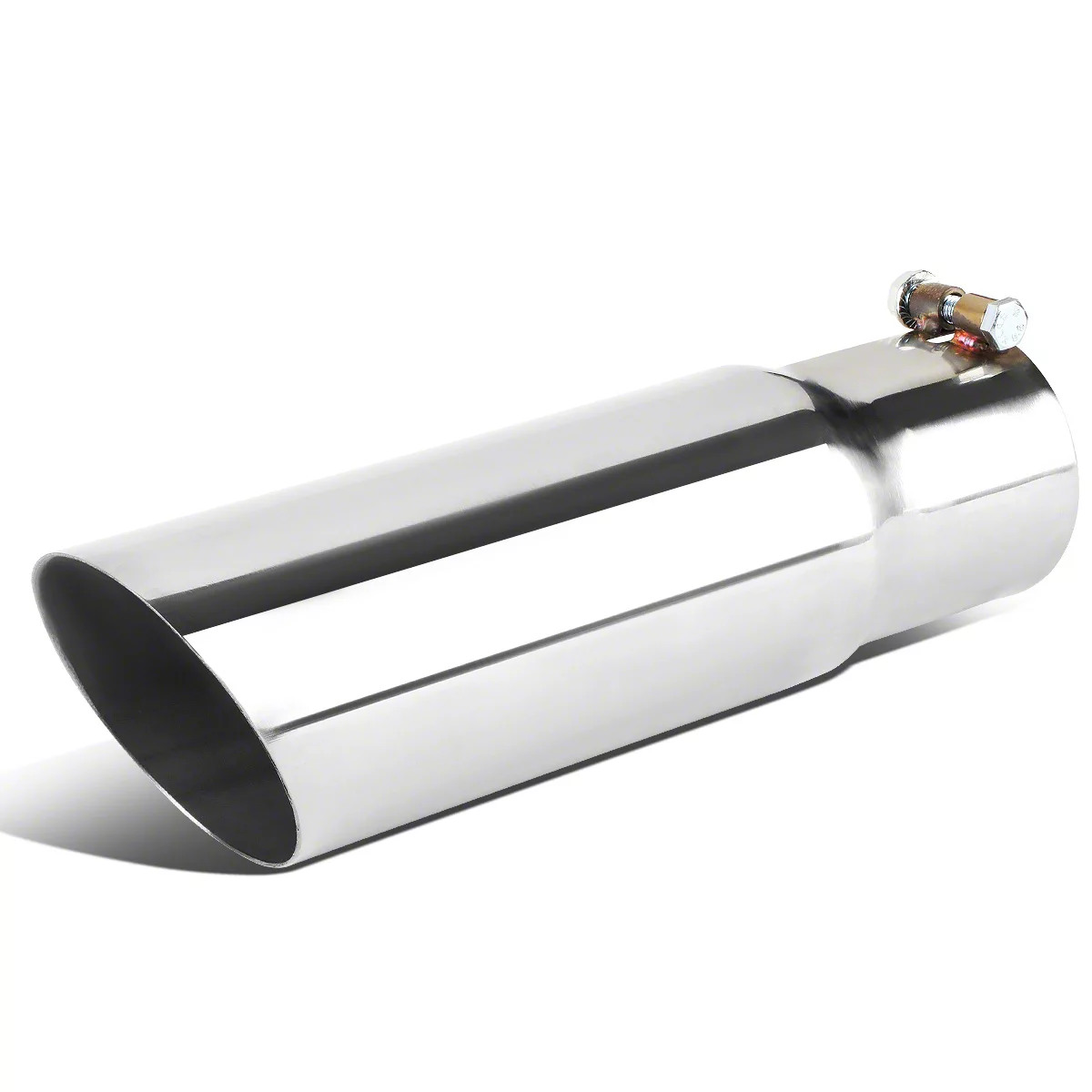 Toyota 4-Runner Angled Cut Round Exhaust Tip; 3.50-Inch; Polished (Fits ...