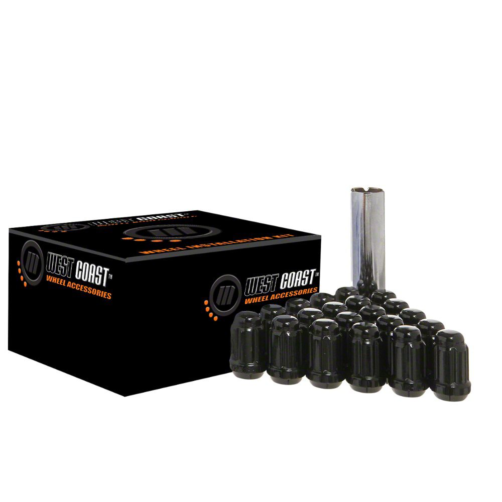 Toyota 4-Runner Black Acorn Spline Lug Nuts; M12x1.5; Set of 24 (03-24 ...