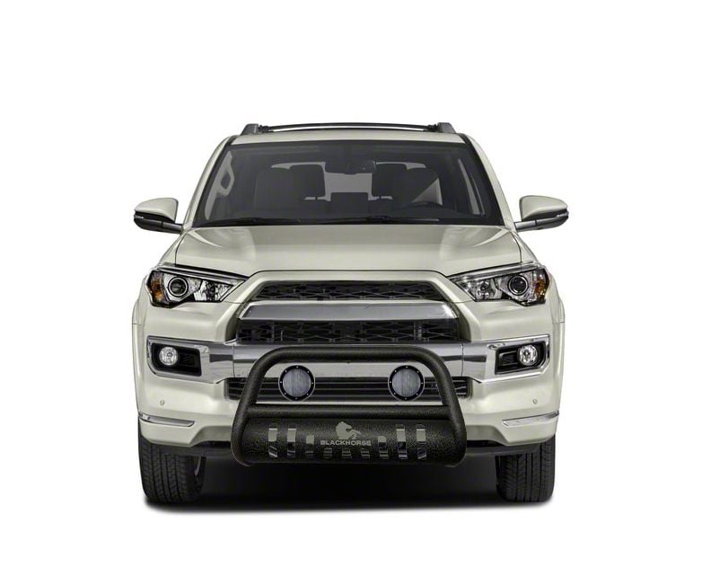 Toyota 4-Runner Bull Bar with Skid Plate and 5.30-Inch Black Round ...