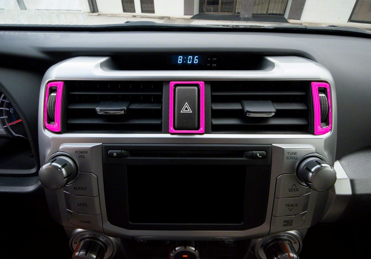 Toyota 4-Runner Center Air Vent Accent Trim Strip; Hot Pink (14-24 ...