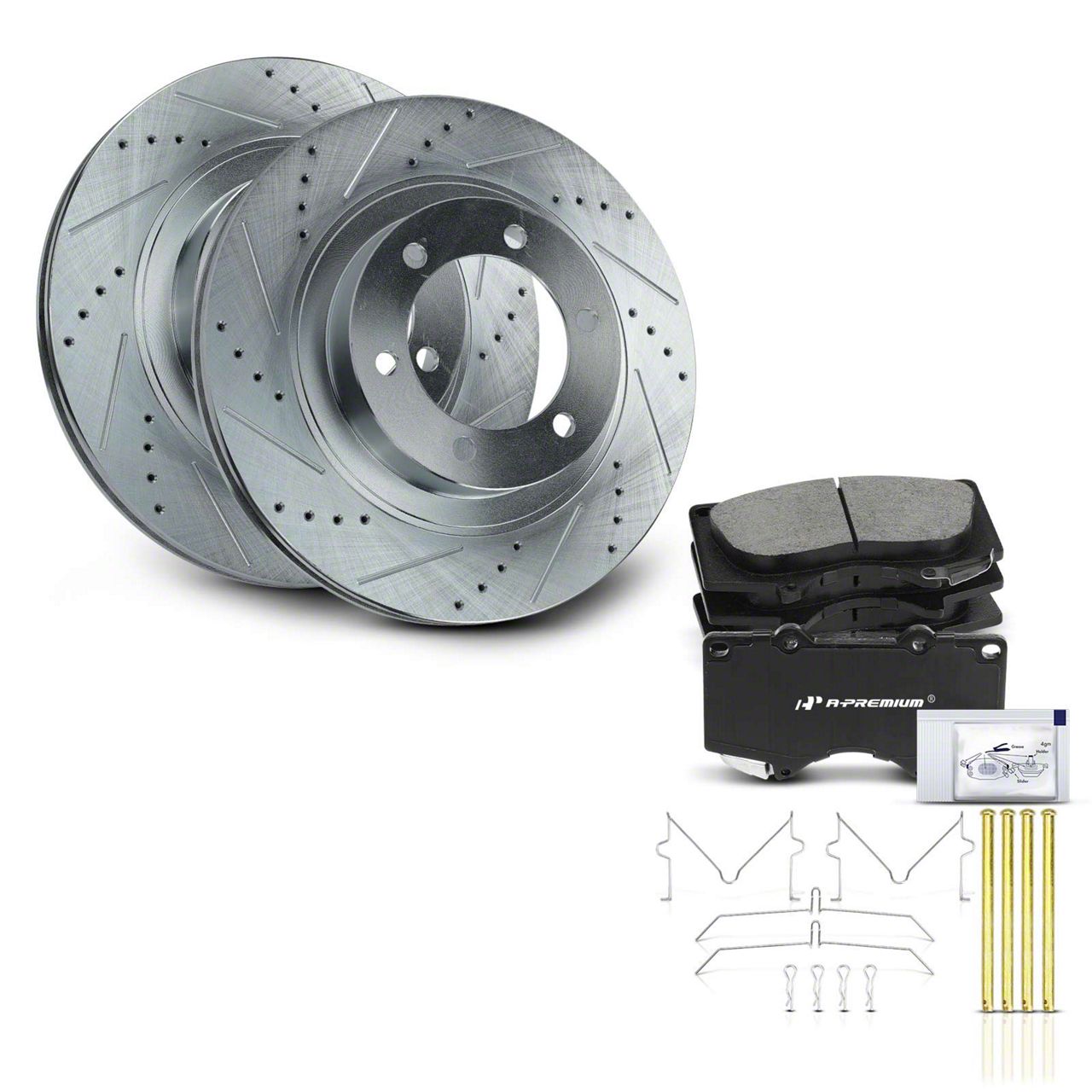 Toyota 4-Runner Drilled and Slotted 6-Lug Brake Rotor and Pad Kit ...