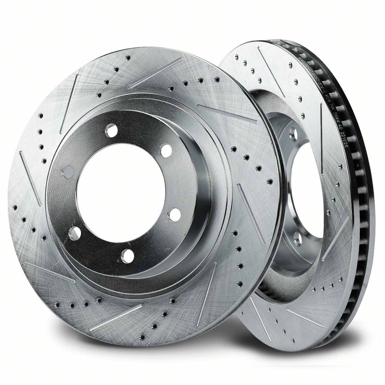 Toyota 4-Runner Drilled and Slotted 6-Lug Rotors; Front Pair (03-09 ...