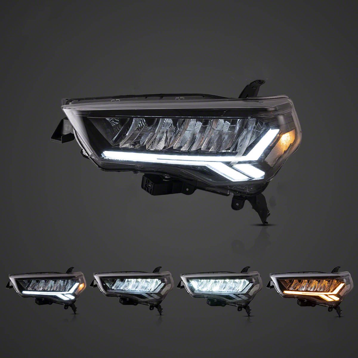 Toyota 4-Runner Full LED Headlights; Black Housing; Clear Lens (14-20 ...