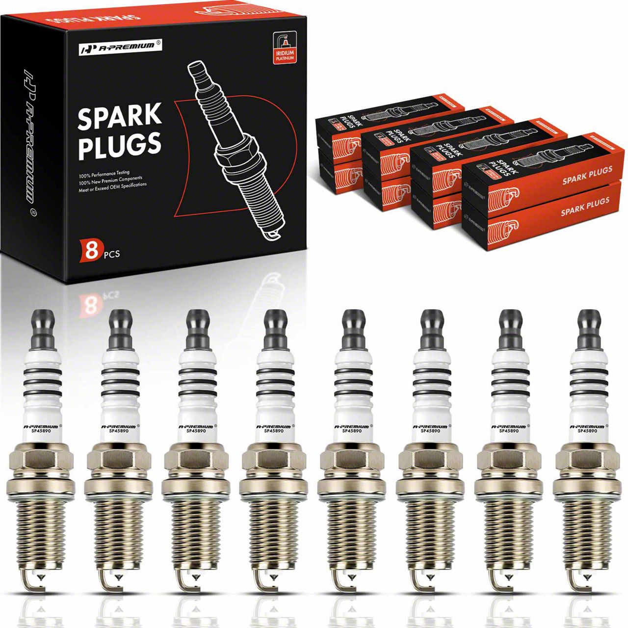 Toyota 4-Runner Iridium and Platinum Spark Plugs; Set of 8 (03-09 4.7L ...