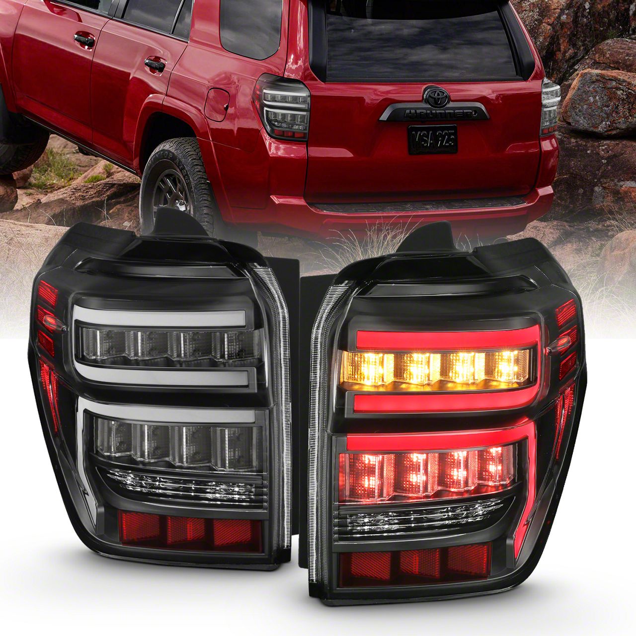 Toyota 4-Runner LED Bar Style Tail Lights with Sequential Turn Signal ...