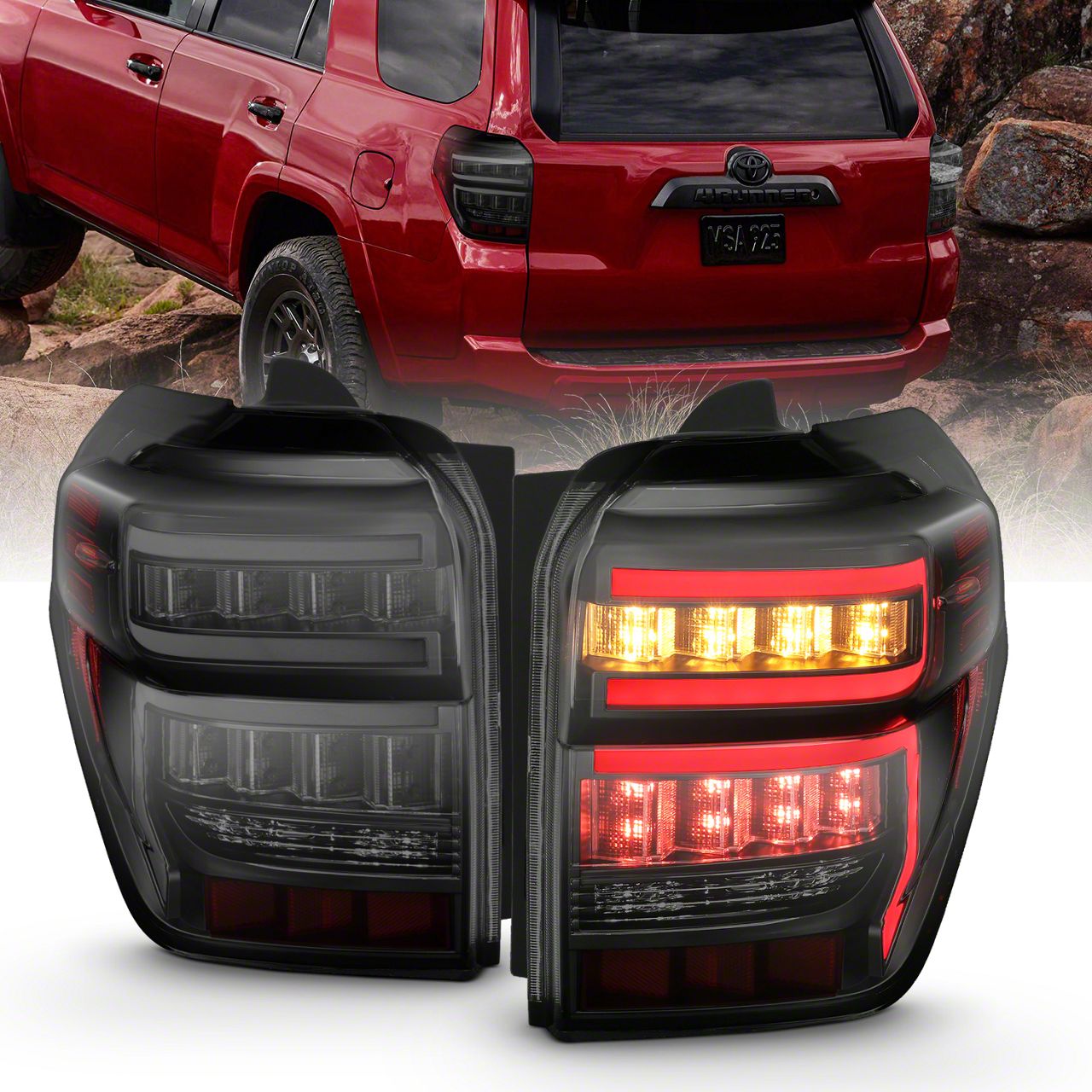 Toyota 4-Runner LED Bar Style Tail Lights with Sequential Turn Signal ...