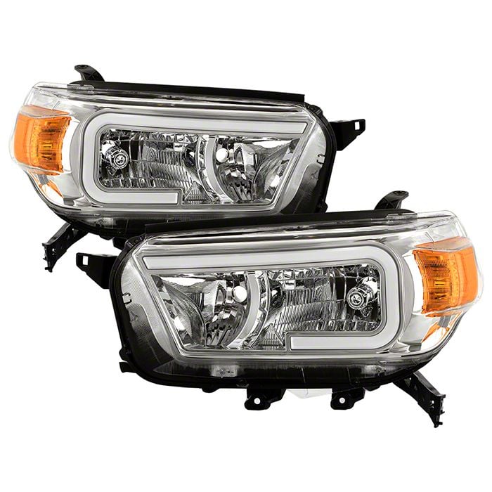 Toyota 4-Runner LED Light Bar Headlights; Chrome Housing; Clear Lens ...