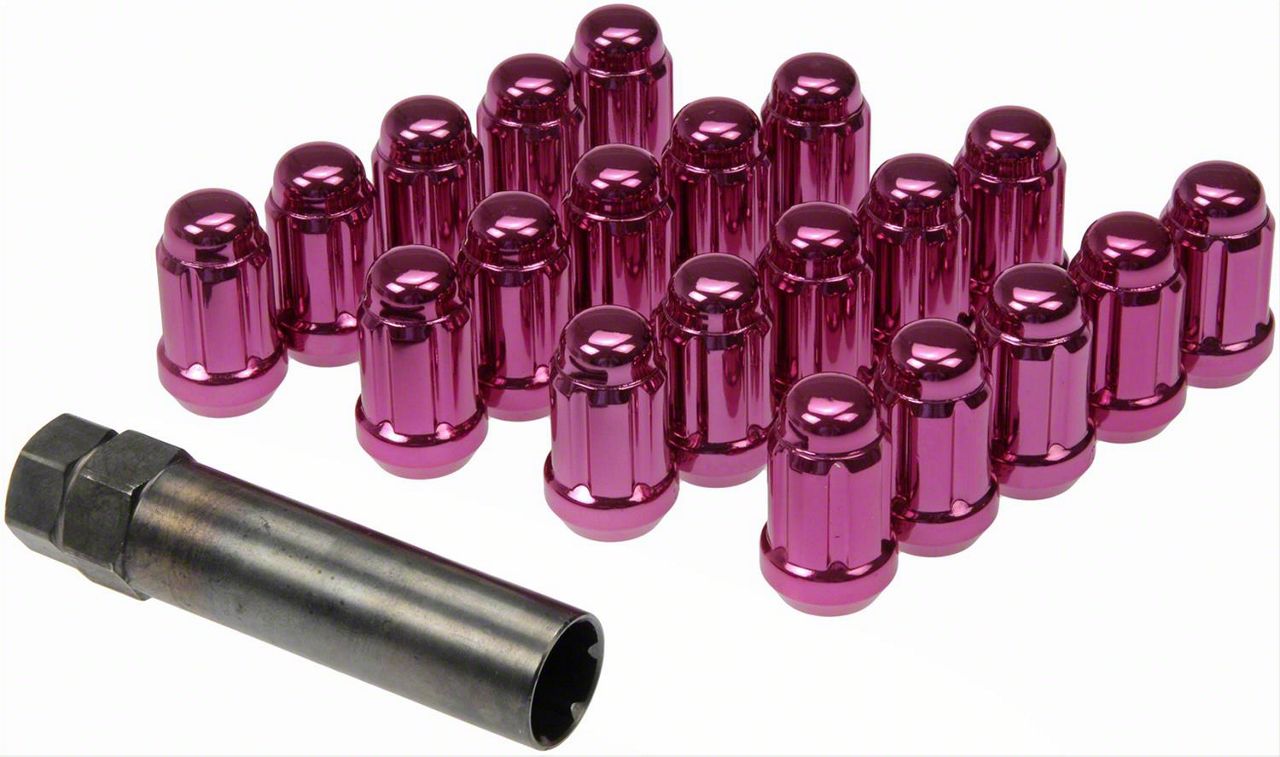 Toyota 4-Runner Pink 6-Spline Drive Wheel Lug Nuts; M12x1.50; Set of 20 ...