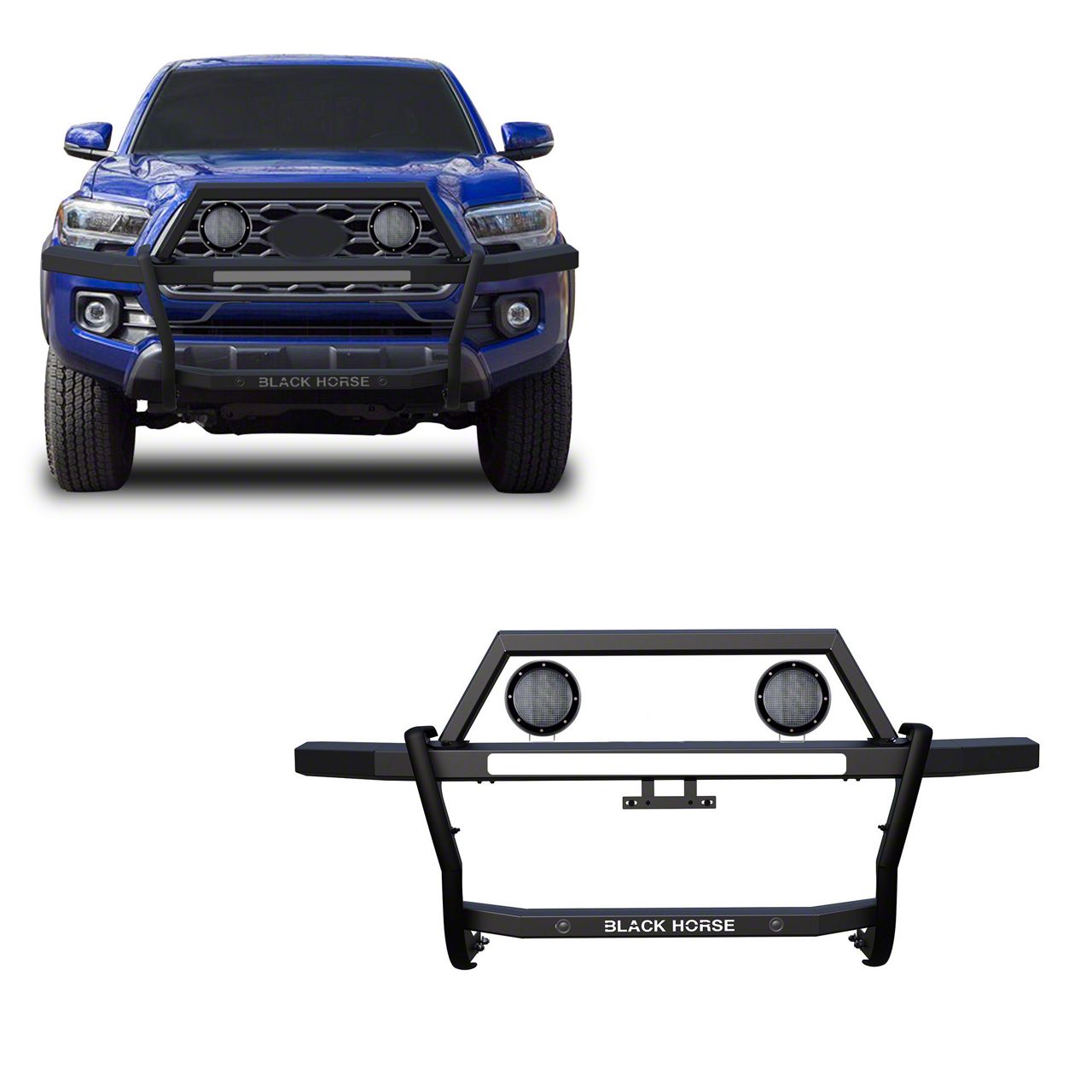 Toyota 4-Runner Rambler Grille Guard with 5.30-Inch Black Round Flood ...