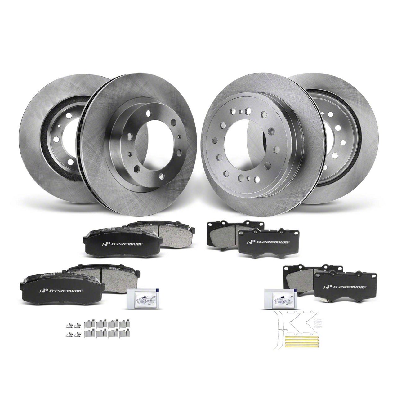 Toyota 4-Runner Vented 6-Lug Brake Rotor and Pad Kit; Front and Rear ...