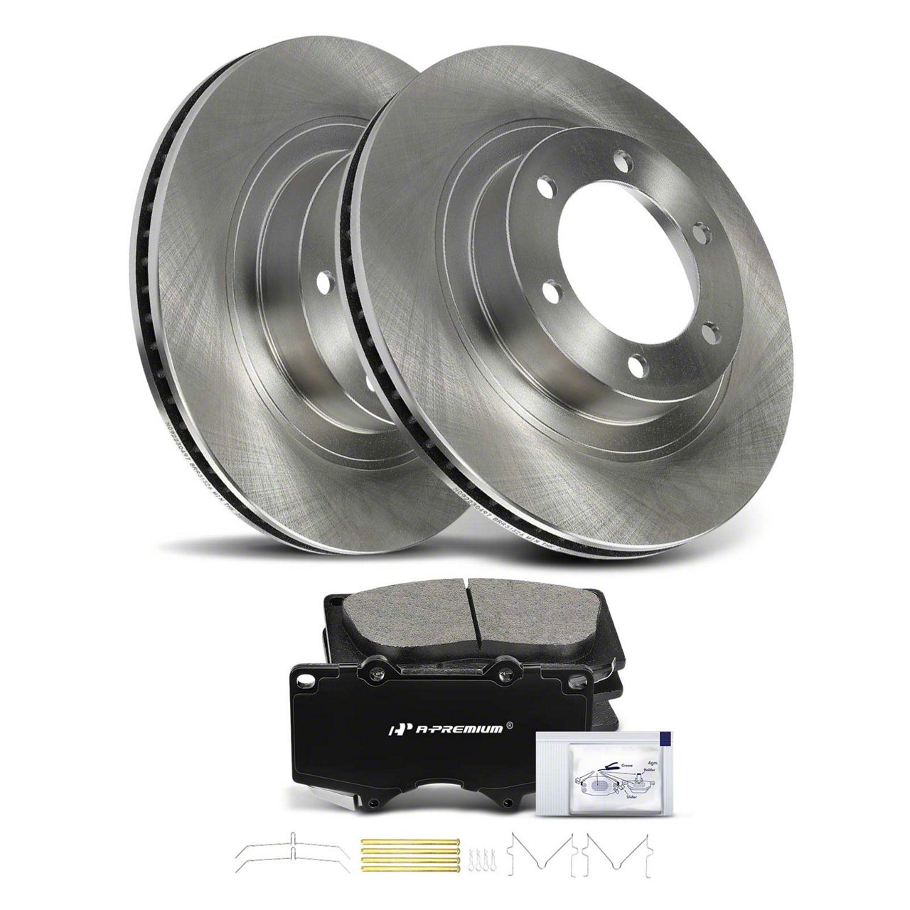 Toyota 4-Runner Vented 6-Lug Brake Rotor and Pad Kit; Front (03-09 ...