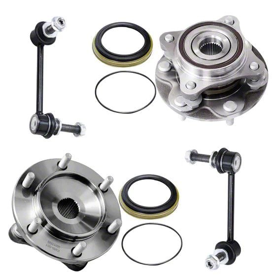 Toyota 4-Runner Wheel Hub Assemblies with Sway Bar Links; Front (03-09 ...