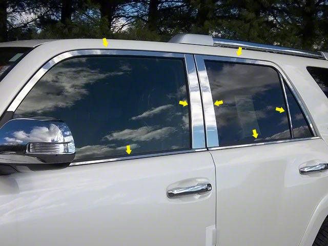 Toyota 4-Runner Window Trim Package; Stainless Steel; 14-Piece (10-24 ...