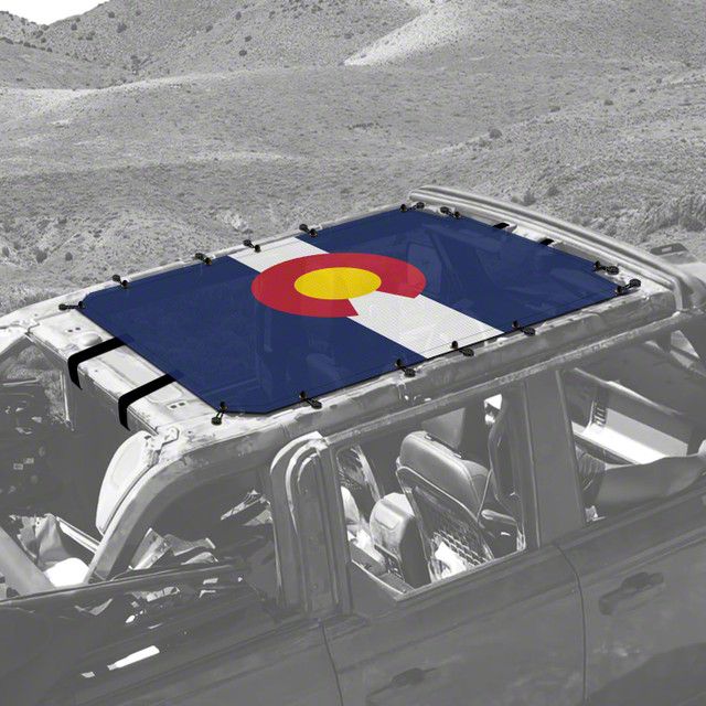 4x4 Attitude Bronco Sunshade; Colorado Flag S302-1FB4D (21-25 Bronco 4 ...