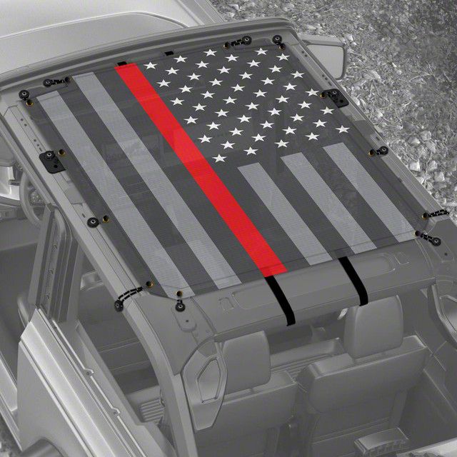 4x4 Attitude Bronco Sunshade; USA Red Line S110FB2D-4 (21-26 Bronco 2 ...
