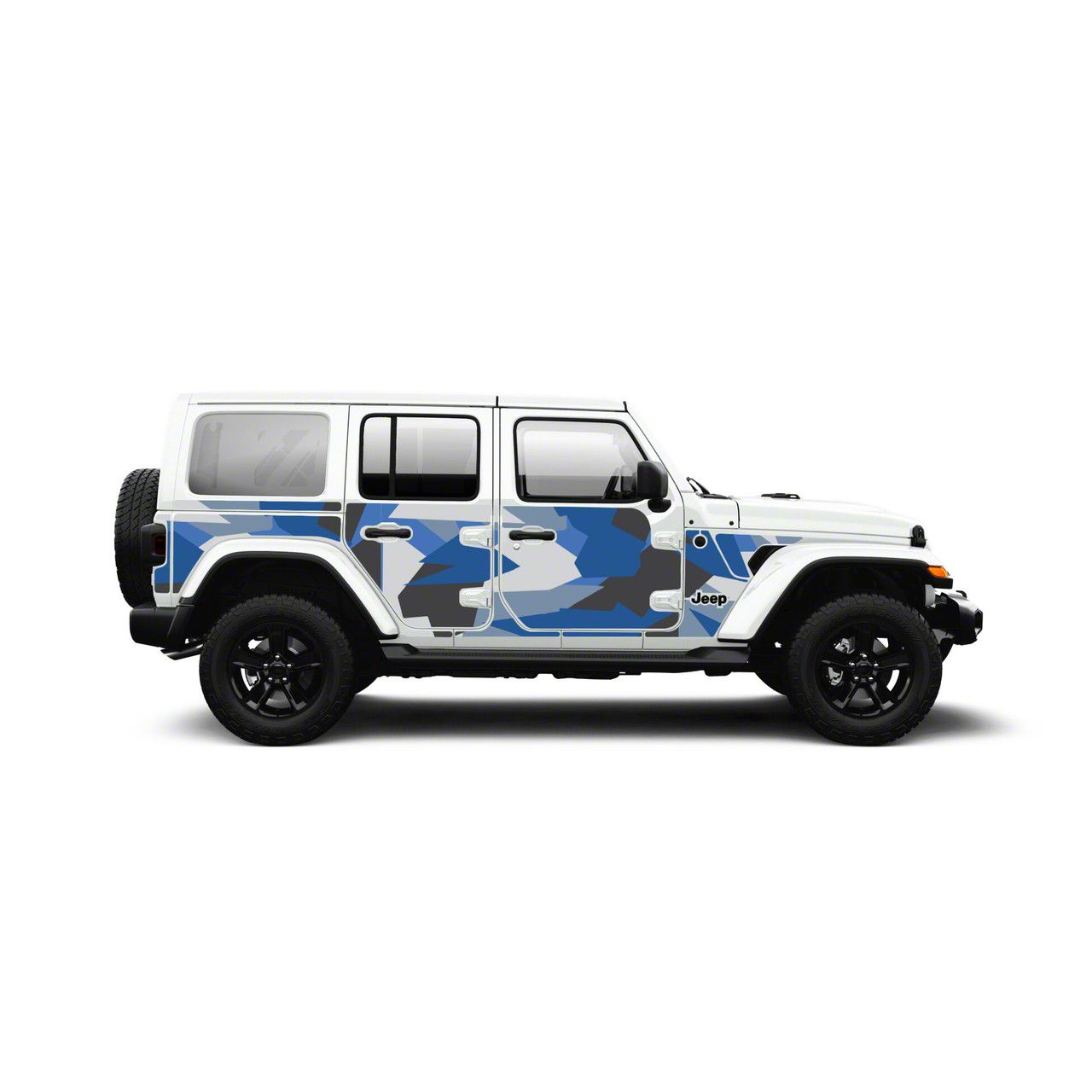 4x4 Attitude Jeep Wrangler Action Shield Body Armor; Blue Splinter Camo ...