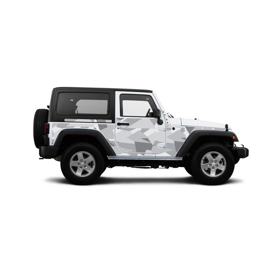 4x4 Attitude Jeep Wrangler Action Shield Body Armor; White Splinter ...