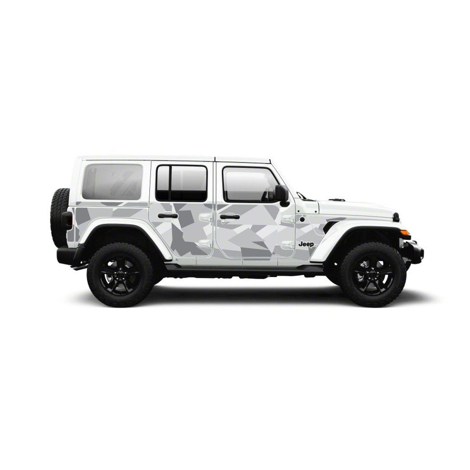 4x4 Attitude Jeep Wrangler Action Shield Body Armor; White Splinter ...