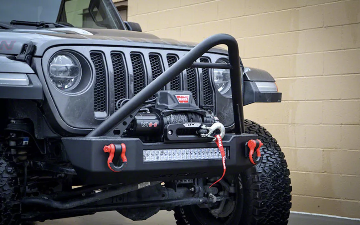 Jeep Wrangler Pro Series Winch Front Bumper with Stinger and Fog Light ...