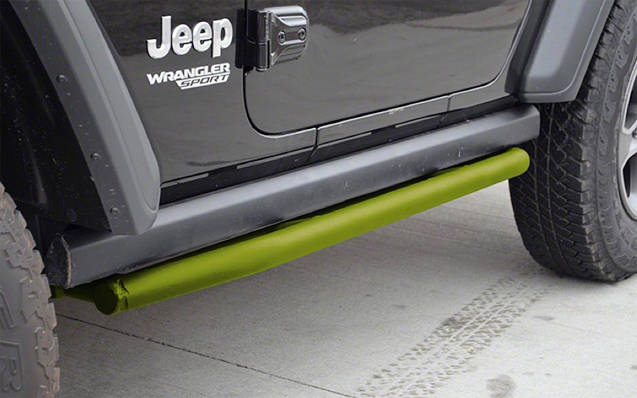 Jeep Wrangler Rock Sliders; Gecko Green (18-26 Jeep Wrangler JL 2-Door ...