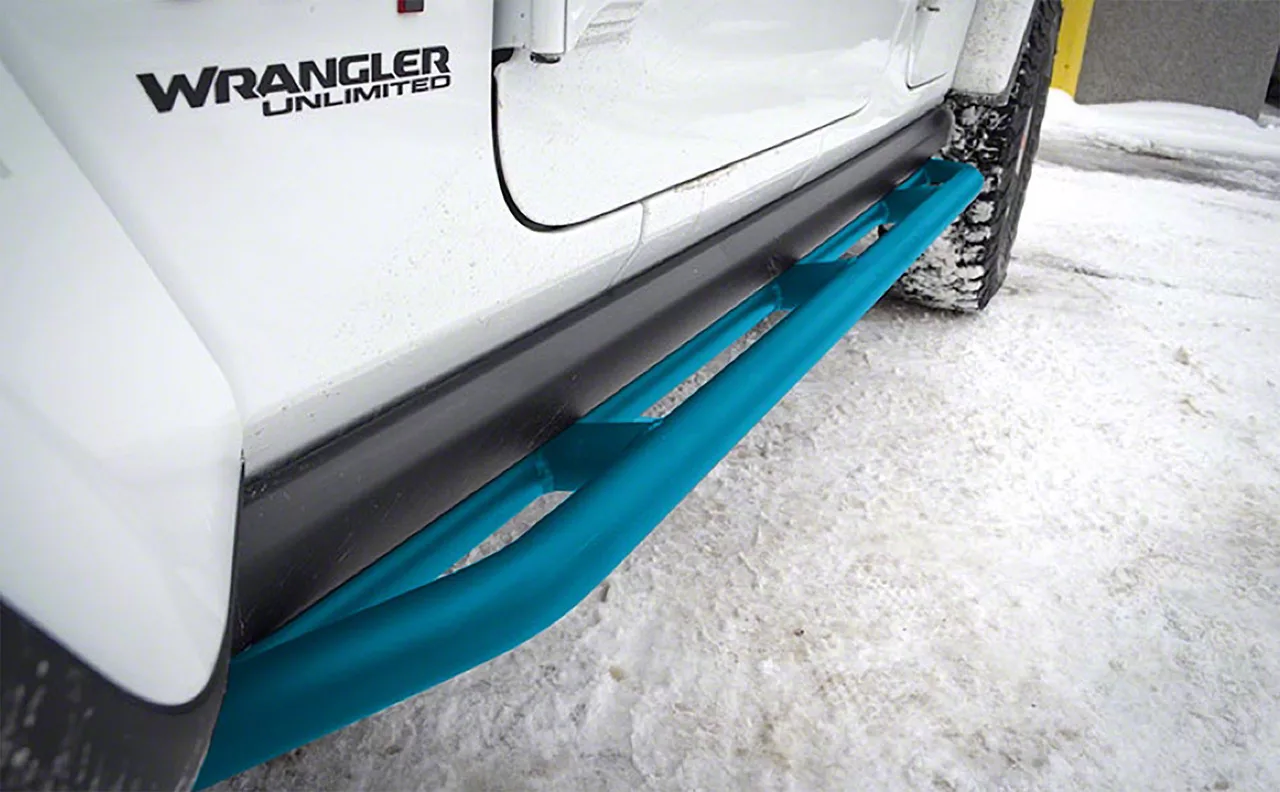 Jeep Wrangler Rock Sliders; Playboy Blue (18-26 Jeep Wrangler JL 4-Door ...
