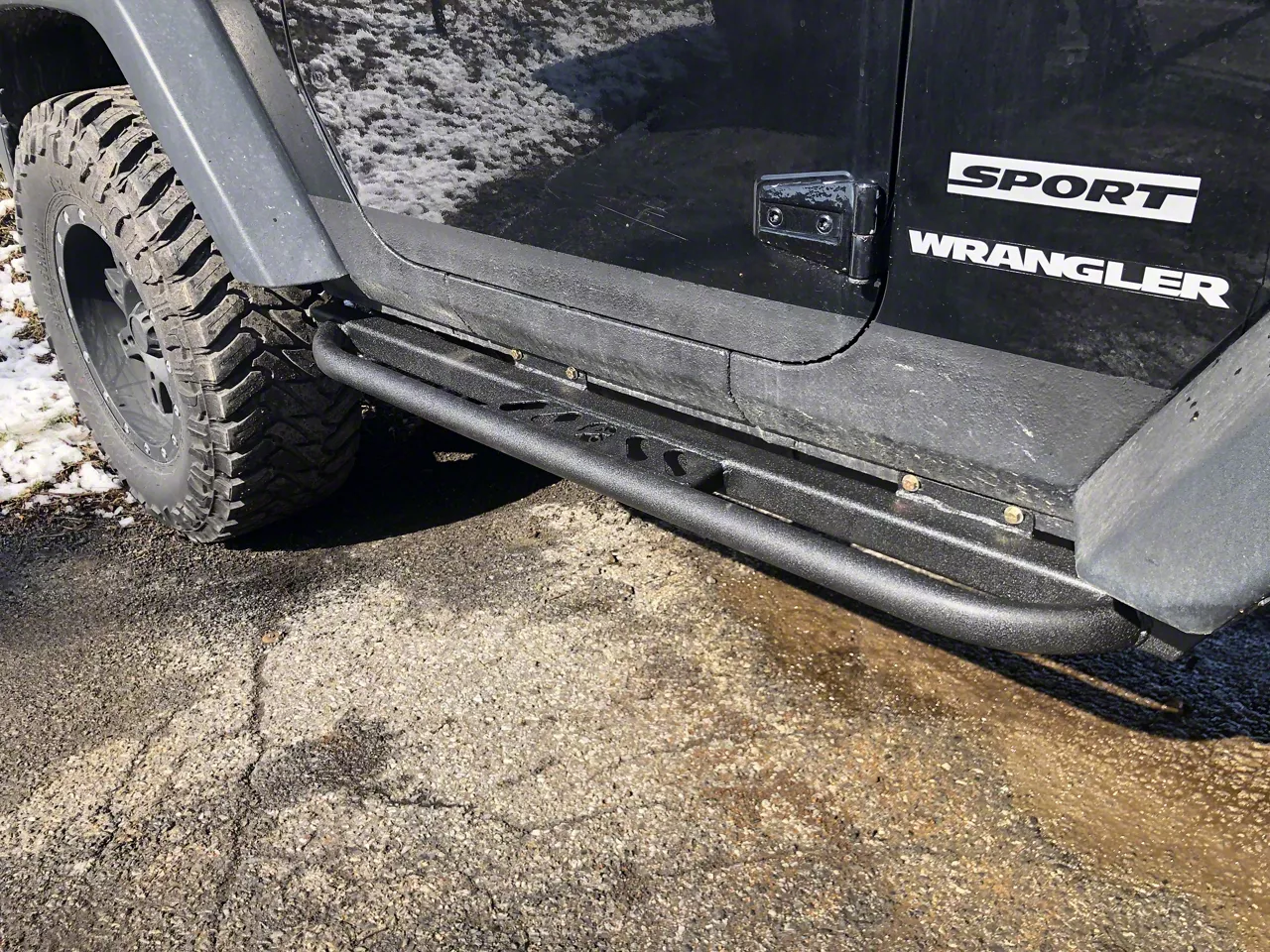 Affordable Offroad Jeep Wrangler Bolt-On Rock Sliders; Bare Metal 100 ...