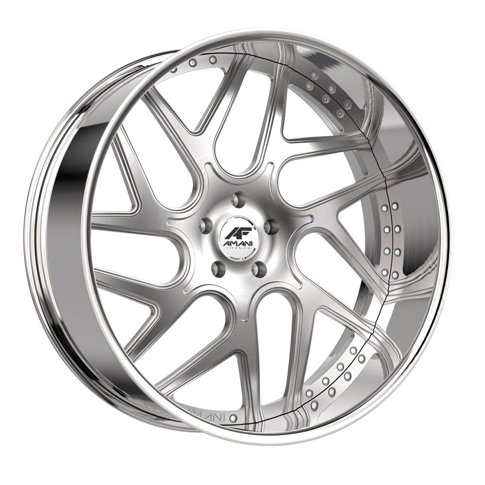 Amani Jeep Gladiator Apollo-L Brush Center with Chrome Lip Wheel; 26x9 ...
