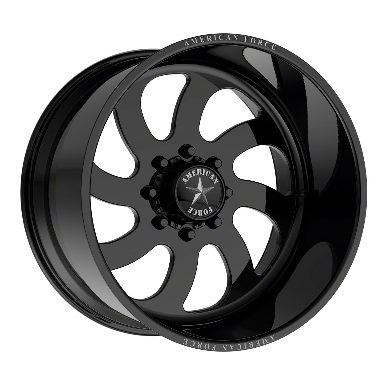 American Force Bronco 76 Blade SS Gloss Black Machined 6-Lug Wheel ...
