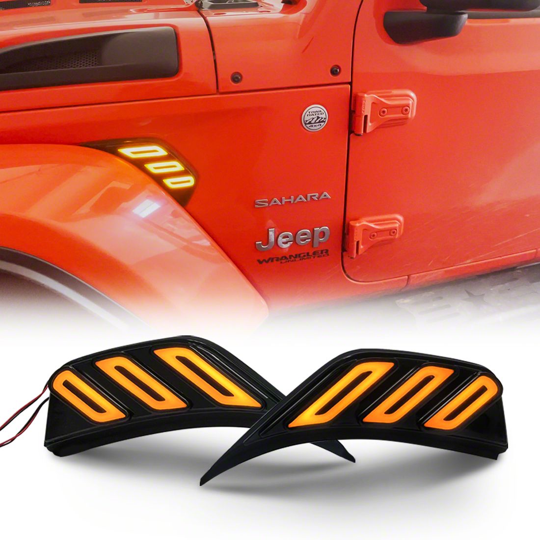 American Modified Jeep Gladiator Front Fender Side Marker Lights with ...
