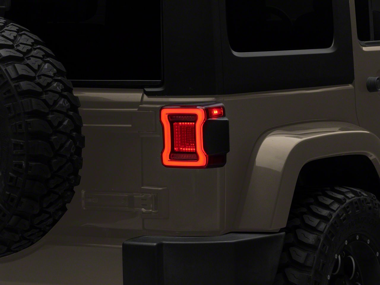 American Modified Jeep Wrangler Tunnel LED Tail Lights; Black Housing ...
