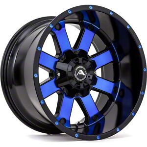 American Off-Road Wheels Bronco A108 Gloss Black Machined with Blue ...