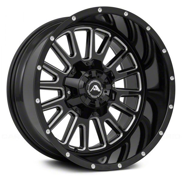 American Off-Road Wheels Titan XD A105 Gloss Black Milled 6-Lug Wheel ...