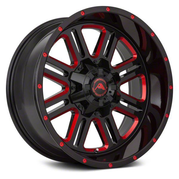 American Off-Road Wheels Tundra A106 Gloss Black Milled with Red Tint 6 ...