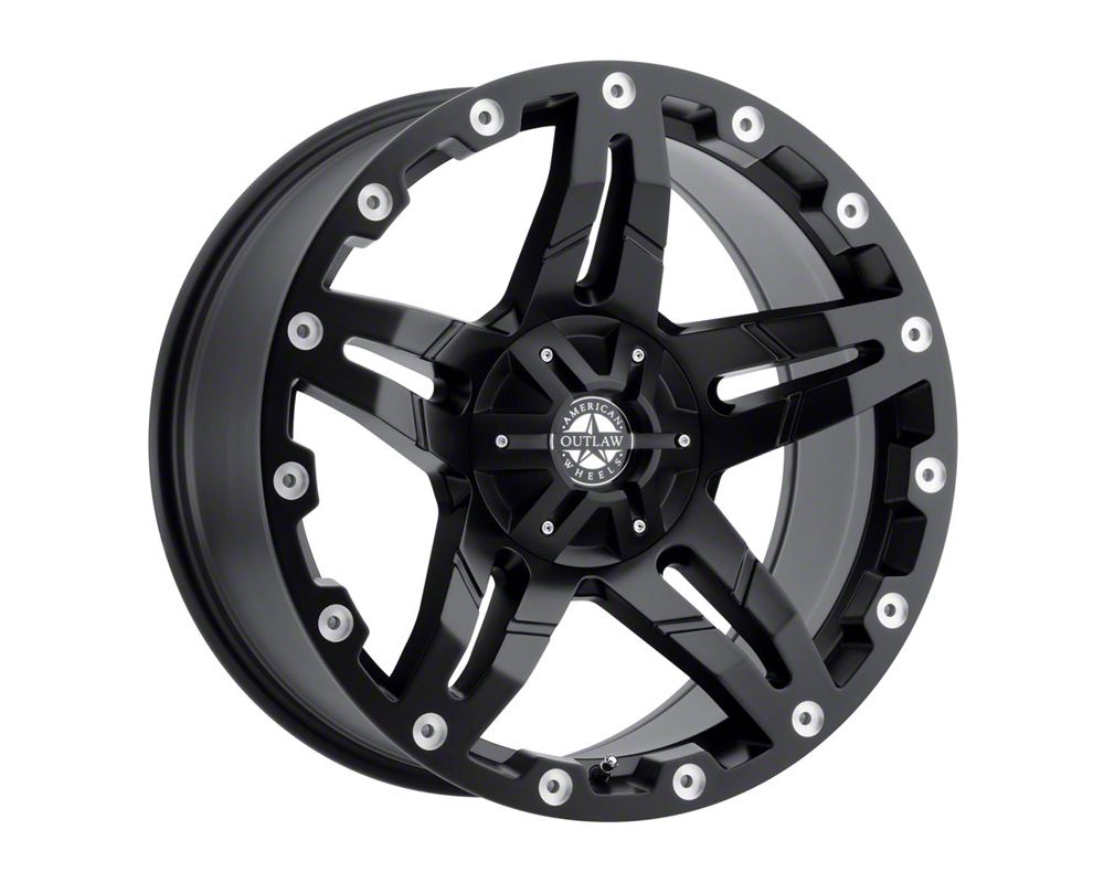 American Outlaw Wheels Titan XD Revolver Satin Black 6-Lug Wheel; 20x9 ...