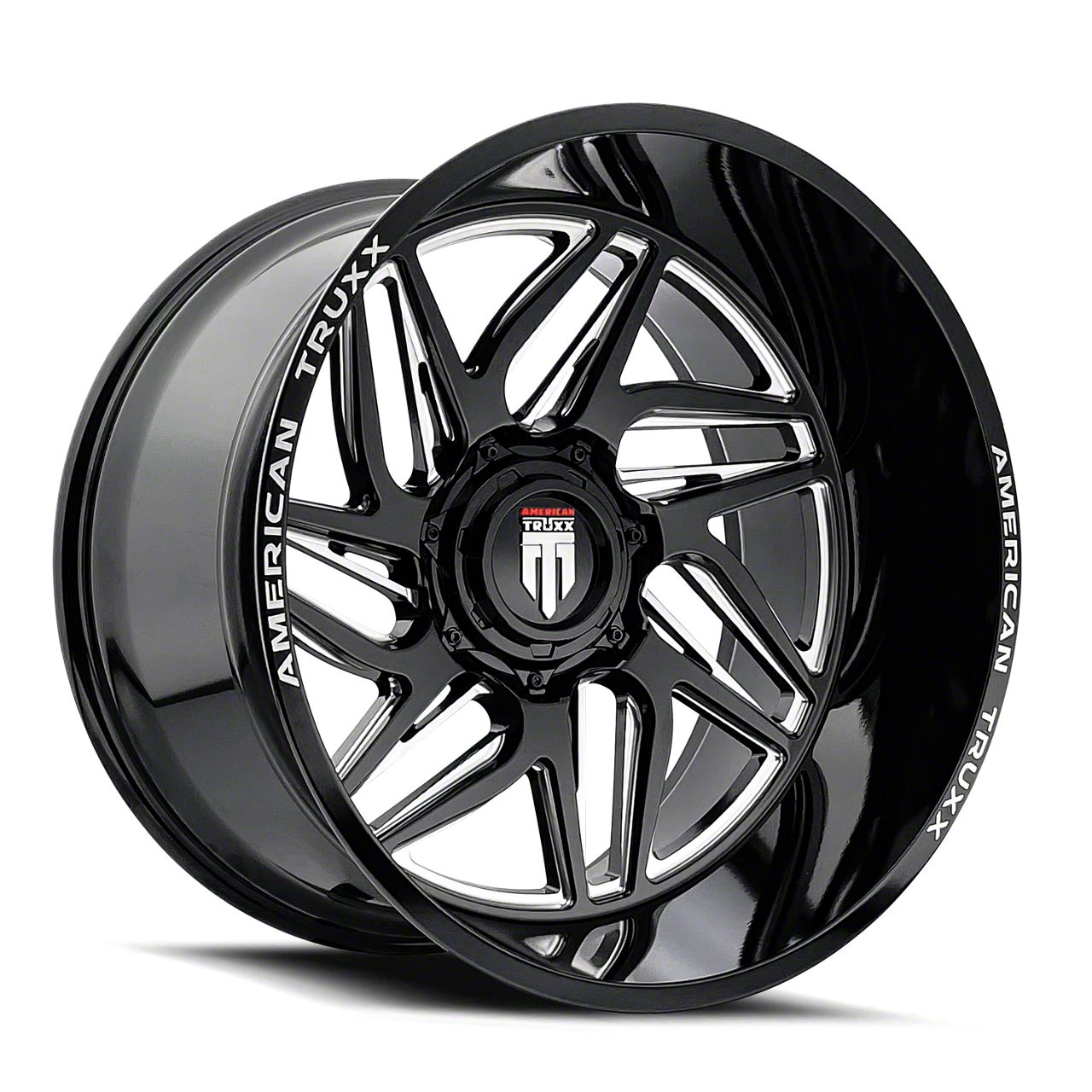 American Truxx Jeep Wrangler Goliath Gloss Black Milled Wheel; 22x12 ...