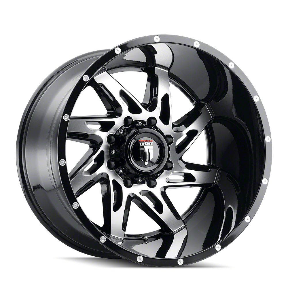 American Truxx Jeep Wrangler Spyder Gloss Black Machined Wheel; 22x14 ...
