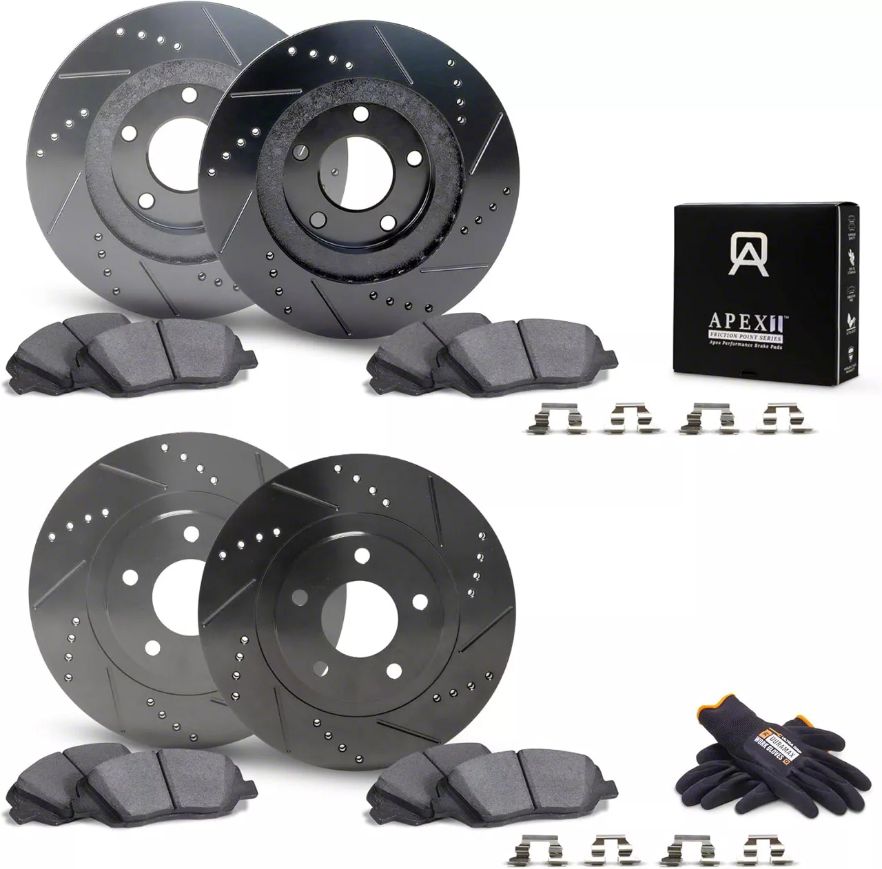 Apex One Frontier Elite Cross-Drill and Slots 6-Lug Brake Rotor and ...