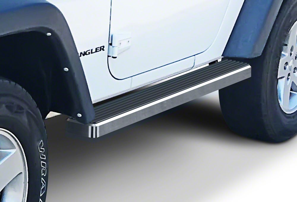 Jeep Wrangler 4-Inch iStep Running Boards; Hairline Silver (07-18 Jeep ...