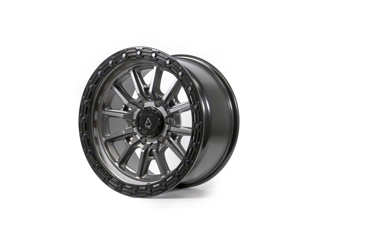 Arena Bronco Trek Glossy Gun Metal Center with Glossy Black Lip 6-Lug ...