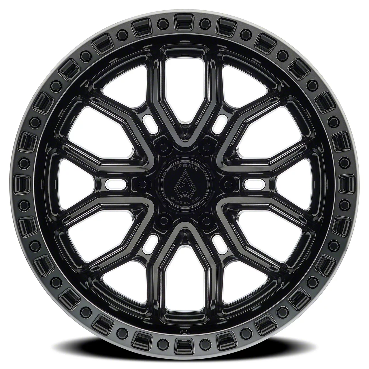 Arena Tacoma Terra Glossy Black Center with Machined DDT Lip 6-Lug ...