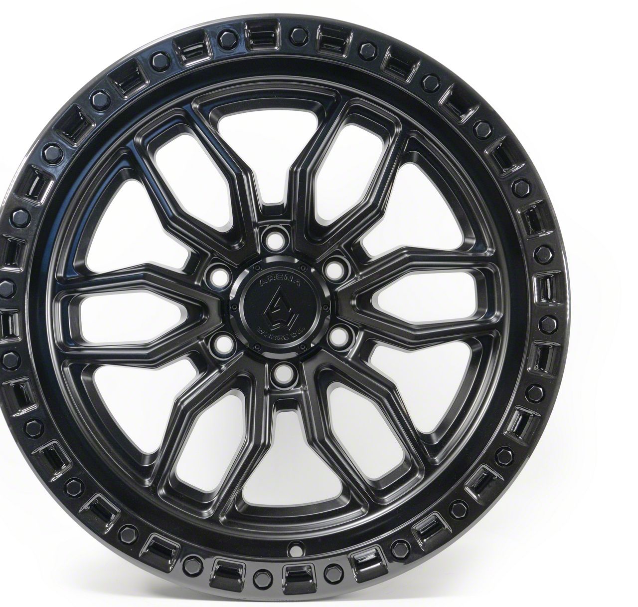 Arena Tundra Hustle Satin Black Center with Glossy Black Lip 6-Lug ...