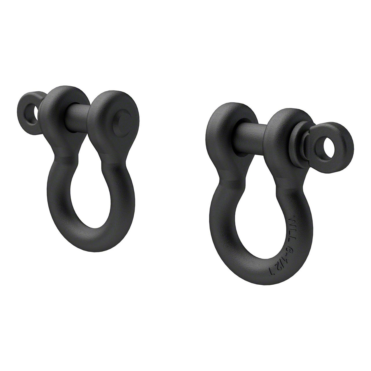 Jeep Wrangler 7/8-Inch 12,500 lb. D-Ring Shackles; Black