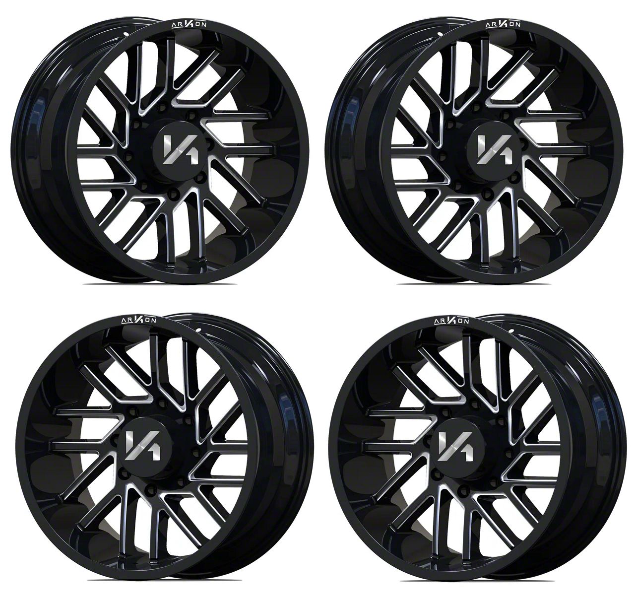 Arkon Off-Road Tacoma Mandela Gloss Black with Milled Edges 6-Lug 4 ...