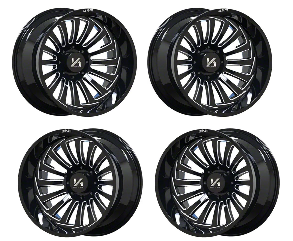 Arkon Off-Road Bronco Alexander Gloss Black with Milled Edges 6-Lug 4 ...