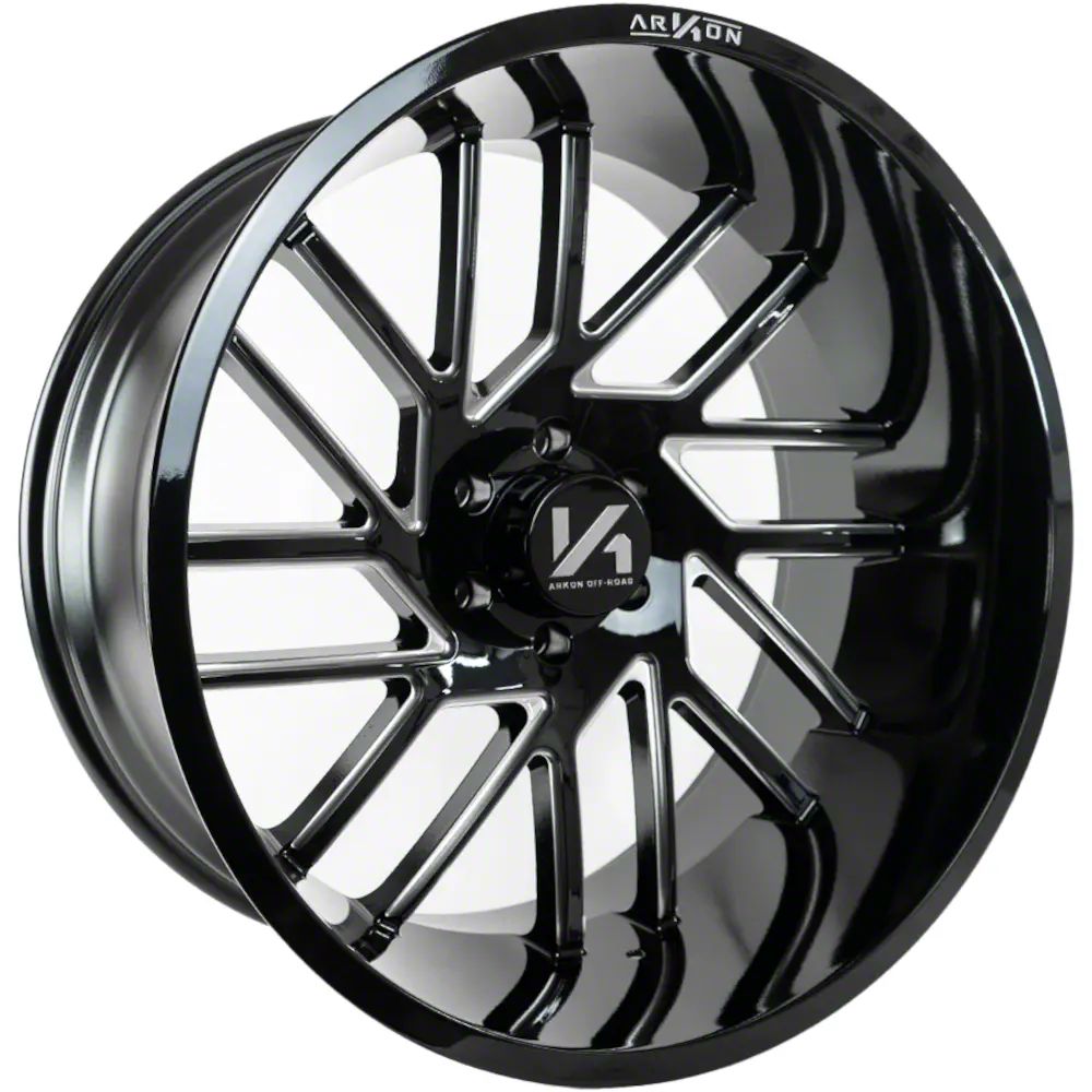 Arkon Off-Road Bronco Mandela Gloss Black Milled 6-Lug 4-Wheel Kit ...